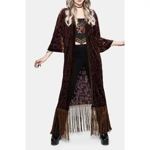 DISTURBIA Sienna Devore Fringe Robe