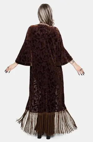 DISTURBIA Sienna Devore Fringe Robe