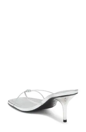 REFORMATION Cooper Slide Sandal - Silver Leather