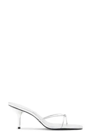 REFORMATION Cooper Slide Sandal - Silver Leather