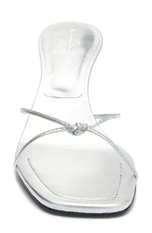 REFORMATION Cooper Slide Sandal - Silver Leather