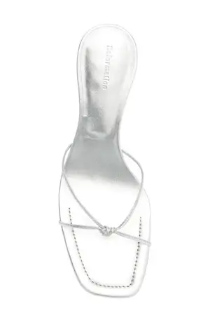 REFORMATION Cooper Slide Sandal - Silver Leather