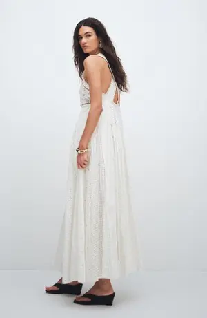 Topshop Sleeveless Embroidered Maxi Dress