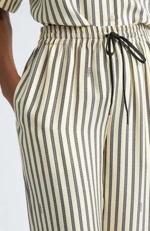 Versace Meandros Silk Twill Pants - Ivory Black