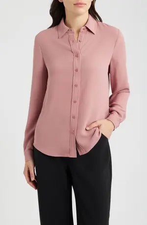 Anne Klein Clean Front Utility Button-up Shirt