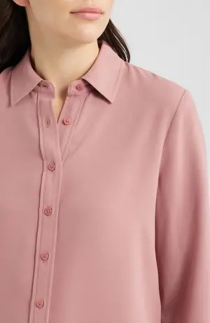 Anne Klein Clean Front Utility Button-up Shirt