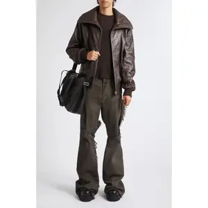 Rick Owens Dracuflight Leather Jacket - Grease