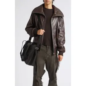 Rick Owens Dracuflight Leather Jacket - Grease