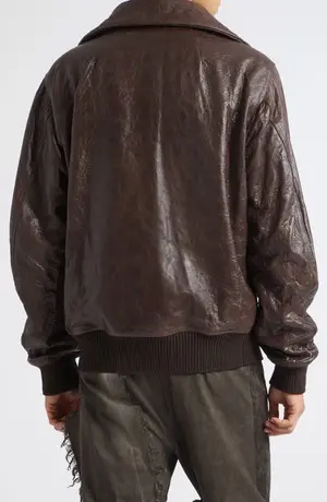 Rick Owens Dracuflight Leather Jacket - Grease