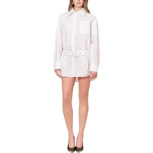 MAUDE CLUB Doyle Belted Cotton Shirtdress