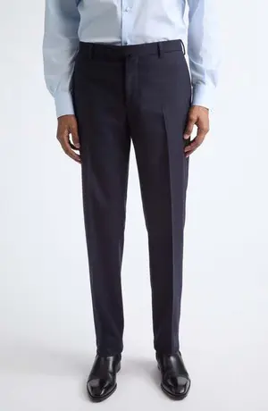 Isaia Wool & Cashmere Trousers - Dark Blue 800