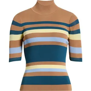 Solid & Striped The Rumi Mock Neck Top - Walnut Camel