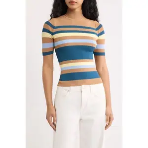 Solid & Striped The Rumi Mock Neck Top - Walnut Camel