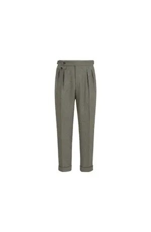 Brunello Cucinelli Virgin Wool Flannel Trousers With Double Pleats And Waist Tabs