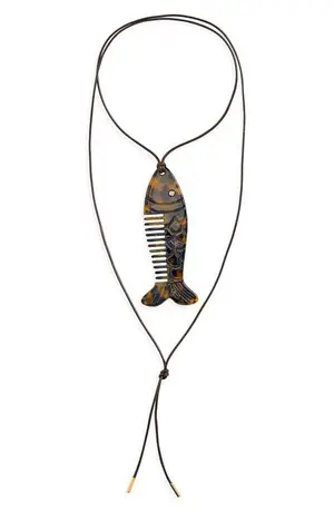 Éliou Trout Comb Lariat Necklace - Brown