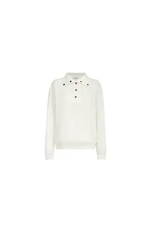 Brunello Cucinelli Cotton Smooth French Terry Sweatshirt With Logo Embellishment