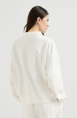 Brunello Cucinelli Cotton Smooth French Terry Sweatshirt With Logo Embellishment