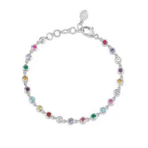 DOWER & HALL Array Gemstone Line Bracelet In Sterling