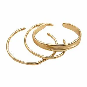 RARE MATTERS JEWELRY Organic Sculpted Bangle Set Of Three - Gold