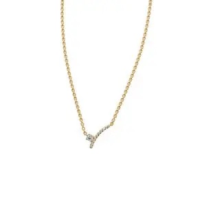 AYA FINE JEWELRY Round Cut Lab Diamond Curved Bar Necklace In 14k Gold - Yellow