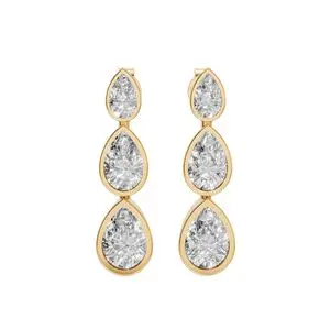 AYA FINE JEWELRY 1.99 Cwt Pear Cut Lab Diamond Drop Earrings In 14k Gold - Yellow