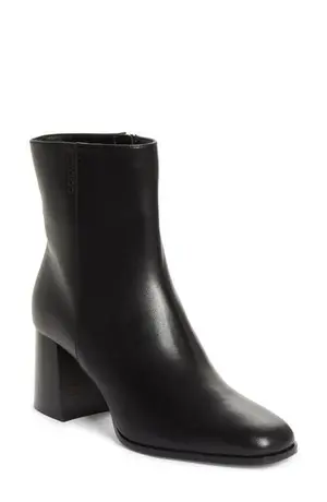 JIMMY CHOO Linne Leather Zip Up Block Heel Bootie