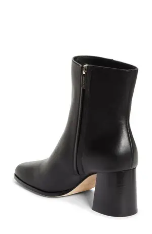 JIMMY CHOO Linne Leather Zip Up Block Heel Bootie