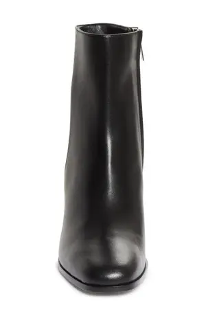 JIMMY CHOO Linne Leather Zip Up Block Heel Bootie