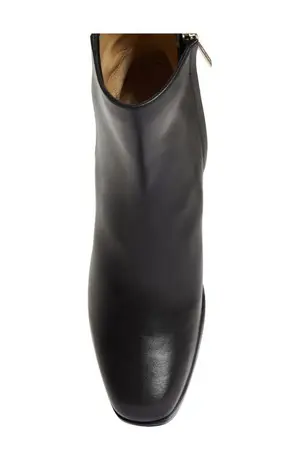 JIMMY CHOO Linne Leather Zip Up Block Heel Bootie