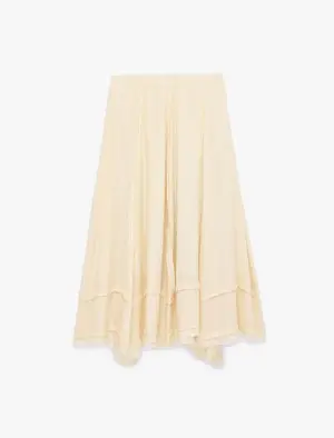 Koton Asymmetric Trim Flowy Layered Midi Skirt