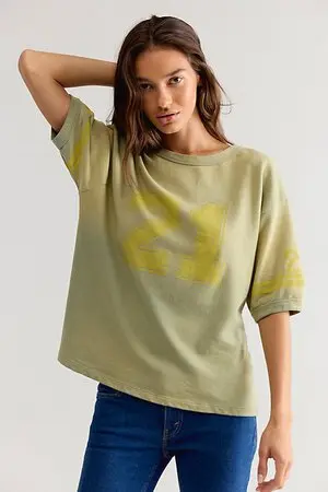 RAGABOND Ragabond Lost And Found Ringer Tee Green