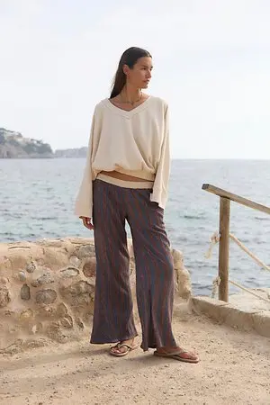 Free People Striped Flare Pants