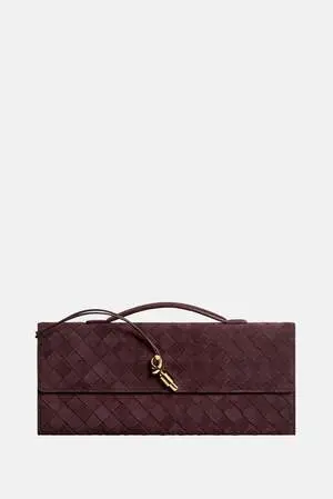 Bottega Veneta Bottega Veneta Andiamo Clutch With Intrecciato Weave Red