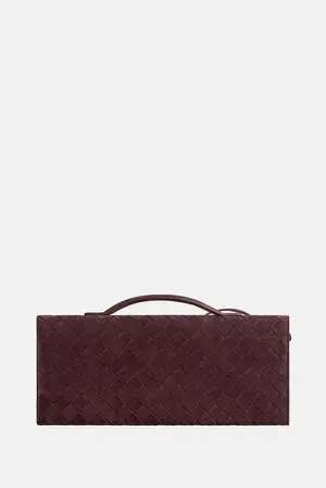 Bottega Veneta Andiamo Clutch With Intrecciato Weave - Rosso