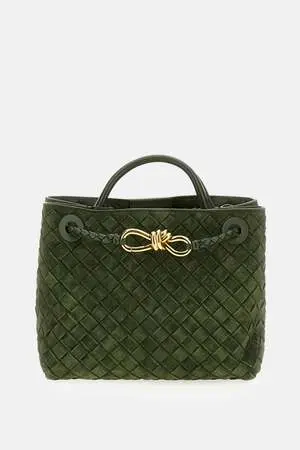 Bottega Veneta Bottega Veneta Suede Intrecciato Small Bag Green