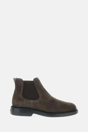 Hogan H704 Chelsea Ankle Boots In Suede