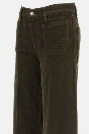 FRAME Le Slim Palazzo Corduroy Trousers - Green