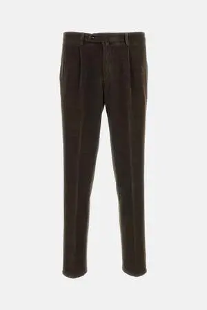 BRIGLIA 1949 Corduroy Stretch Tencel Cotton Pants - Brown