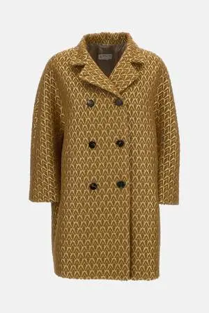 Alberto Biani Double-breasted Jacquard Coat