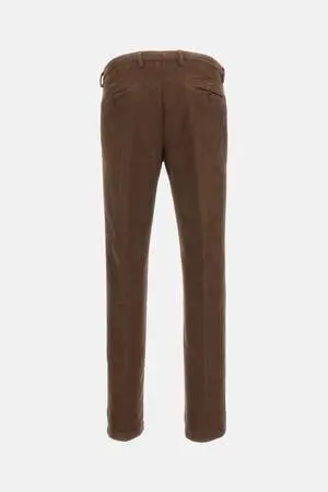 BRIGLIA 1949 Slim Cut Twill Moleskin Finish Trousers