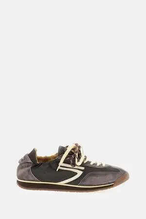 PURAAI Vegan Nylon And Recycled Microsuede Sneakers - Marrone