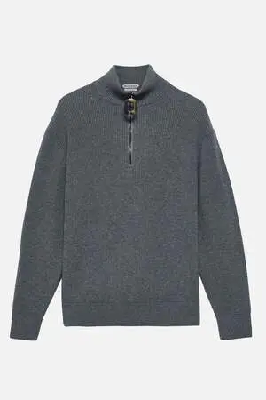 JW Anderson Half-zip Ribbed Hoodie - Grey