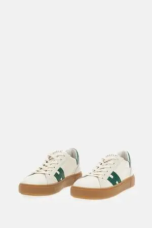 Hogan Lace Up Leather And Suede Sneakers