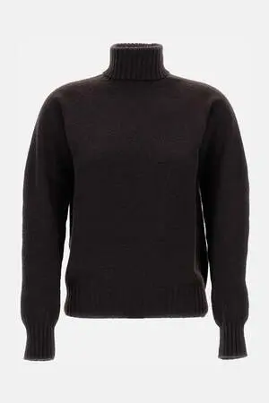 DRUMOHR Brushed Wool Turtleneck Sweater - Marrone