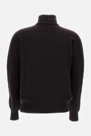 DRUMOHR Brushed Wool Turtleneck Sweater - Marrone