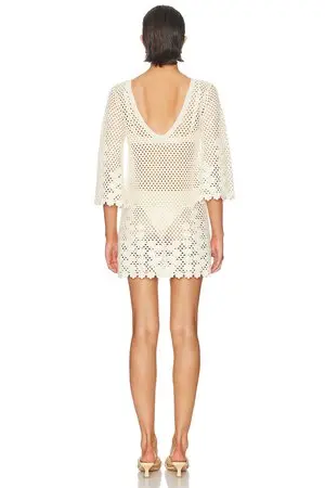 Posse Saskia Dress Crochet Knit - Ivory