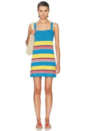 Posse Tammy Dress In Blue - Blue Multi Stripe