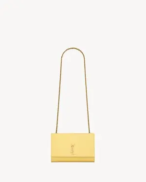 Saint Laurent New Kate Small In Lizard - Soft Lemon