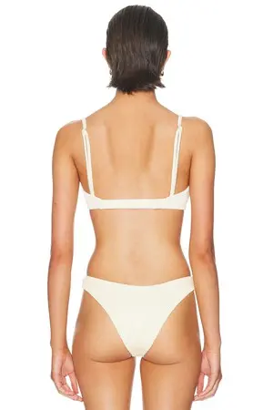HAIGHT. Ribbed Adjustable Bikini Top - White Clay
