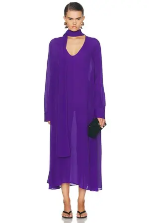 TOTEME Rounded Neckline Dress In Purple - Amethyst